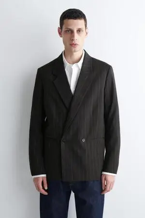 Cos Pinstriped Double-breasted Blazer