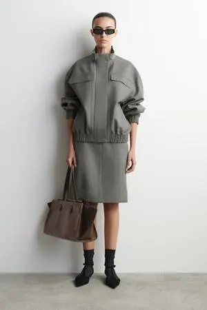 Cos Monument Leather Tote Bag