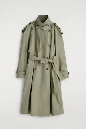 Cos Mock-neck Cotton Trench Coat