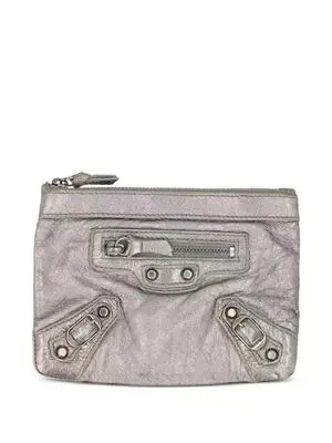 Balenciaga Zipped Leather Wallet - Grey