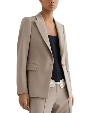 REISS Single Breasted Blazer - Stone Neutral