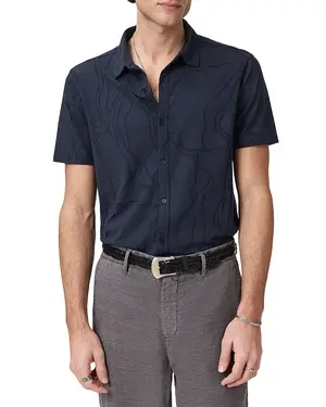 John Varvatos Elio Tangled Burnout Shirt - Navy