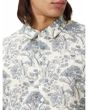 John Varvatos Slim Fit Skull Tree Graphic Shirt
