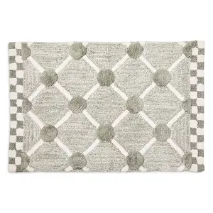 MACKENZIE-CHILDS Lattice & Dot Bath Rug - Gray
