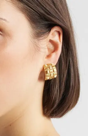 KARINE SULTAN Tufted Huggie Hoop Earrings