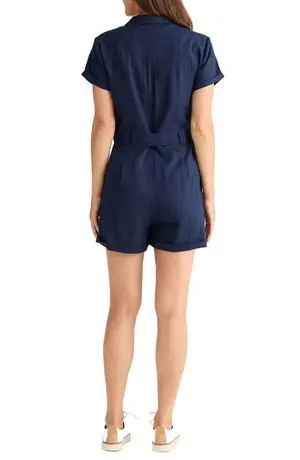 BRAVE+TRUE Sadler Linen Belted Romper