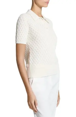 Theory Textured Cable Knit Polo