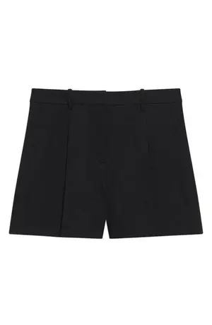 Theory Fluid Linen Blend High-waisted Shorts - Black