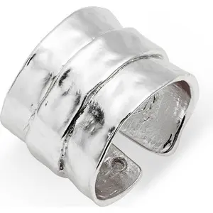 KARINE SULTAN Parchment Textured Ring Silver