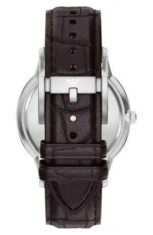Emporio Armani Three-hand Leather Watch