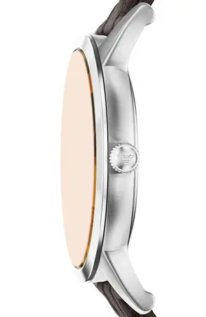 Emporio Armani Three-hand Leather Watch