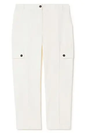 Marina Rinaldi Cotton Crop Cargo Pants