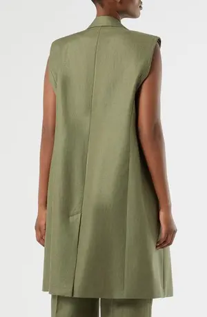 Marina Rinaldi Mallo Long Linen Vest