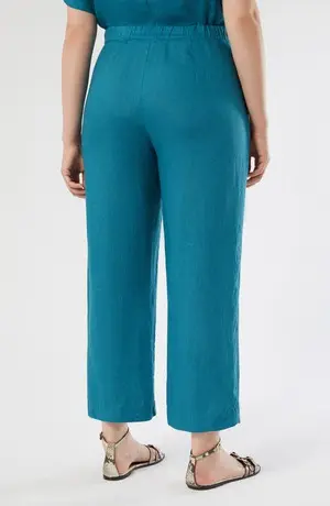 Marina Rinaldi Vorafo Linen Crop Wide Leg Pants