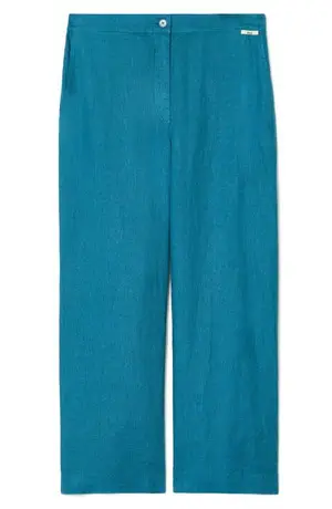 Marina Rinaldi Vorafo Linen Crop Wide Leg Pants