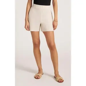 Matty M. High Waist Linen Blend Shorts Sand