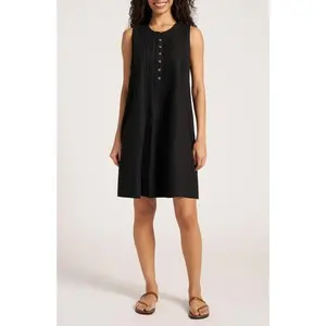 Matty M. Helena Pleat Shift Dress - Black