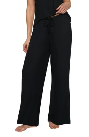 Eberjey Dream Rib Wide Leg Pants - Black