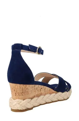 Pelle Moda Pippen Ankle Strap Wedge Slide Sandal