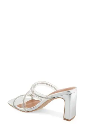 Christian Siriano Rhinestone Embellished Slide Sandal - Silver