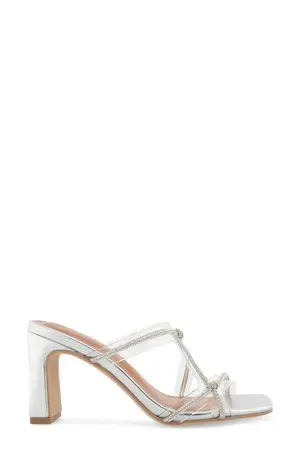 Christian Siriano Rhinestone Embellished Slide Sandal - Silver