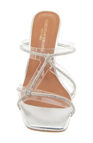 Christian Siriano Rhinestone Embellished Slide Sandal - Silver