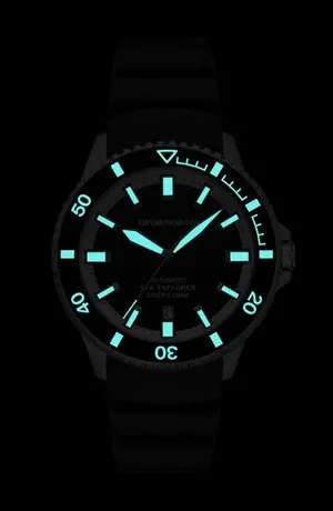 Emporio Armani Sea Explorer Silicone Strap Automatic Diver Watch