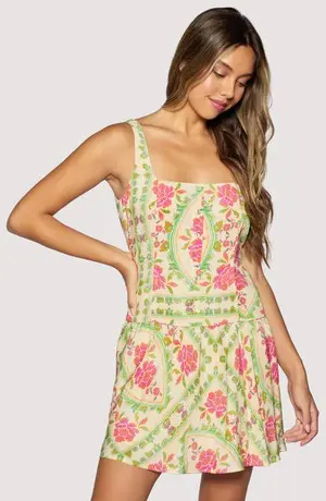 LOST + WANDER Fiesta Flora Sleeveless Mini Dress