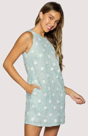 LOST + WANDER Embroidered Floral Shift Minidress