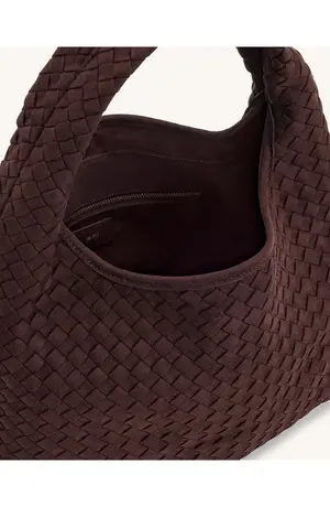 Jw Pei Laura Woven Faux Suede Shoulder Bag - Dark Brown