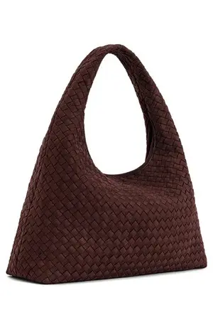 Jw Pei Laura Woven Faux Suede Shoulder Bag - Dark Brown