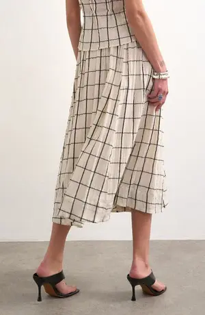 Topshop Saloon Midi Skirt - Stone