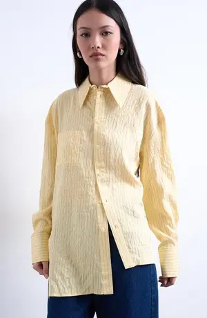 Topshop Asymmetric Placket Button-up Shirt