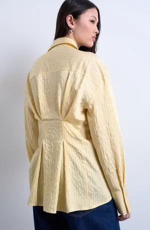 Topshop Asymmetric Placket Button-up Shirt