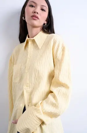 Topshop Asymmetric Placket Button-up Shirt