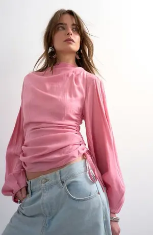 Topshop Cinched Side Tie Top