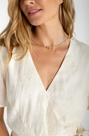 LIVERPOOL Embroidered Wrap Top