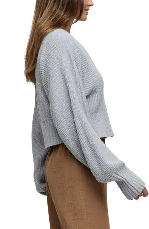 Barefoot Dreams Cozychic Lite Crop Cardigan - Frost
