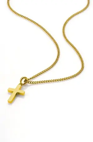 VINCERO Sterling Cross Pendant Necklace - Gold