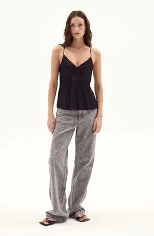 Deluc Flores Satin Camisole - Black