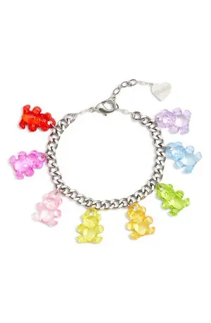 VIDAKUSH Gummy Bear Charm Bracelet - Silver