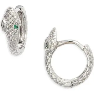 CHILD OF WILD Zephyr Snake Huggie Hoop Earrings - Silver