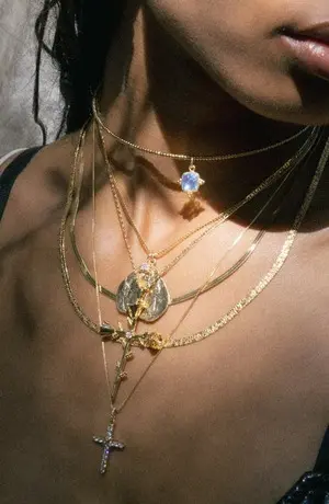 CHILD OF WILD Fire Sky Pendant Collar Necklace - Gold