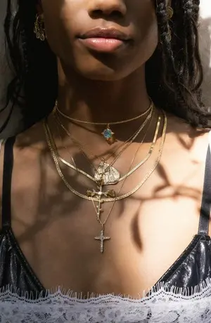 CHILD OF WILD Fire Sky Pendant Collar Necklace - Gold