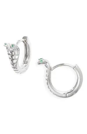 CHILD OF WILD Odisha Cobra Huggie Hoop Earrings - Silver