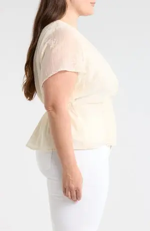LIVERPOOL Embroidered Wrap Top