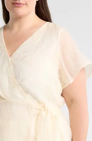 LIVERPOOL Embroidered Wrap Top