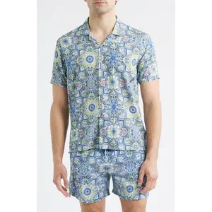 BOARDIES Print Camp Shirt - Blue Multi