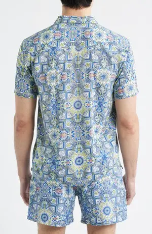 BOARDIES Print Camp Shirt - Blue Multi