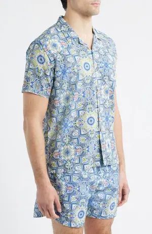 BOARDIES Print Camp Shirt - Blue Multi
